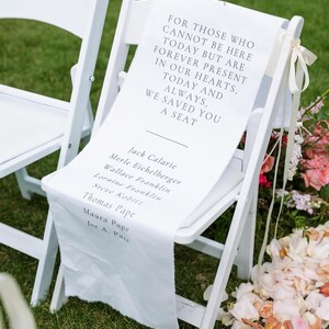 Custom Memorial Wedding Sign, Reserved Wedding Memorial Chair Sign ...
