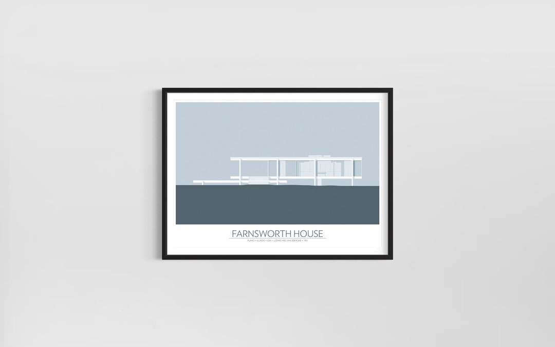 Farnsworth House | Ludwig Mies Van Der Rohe | Architecture Print ...