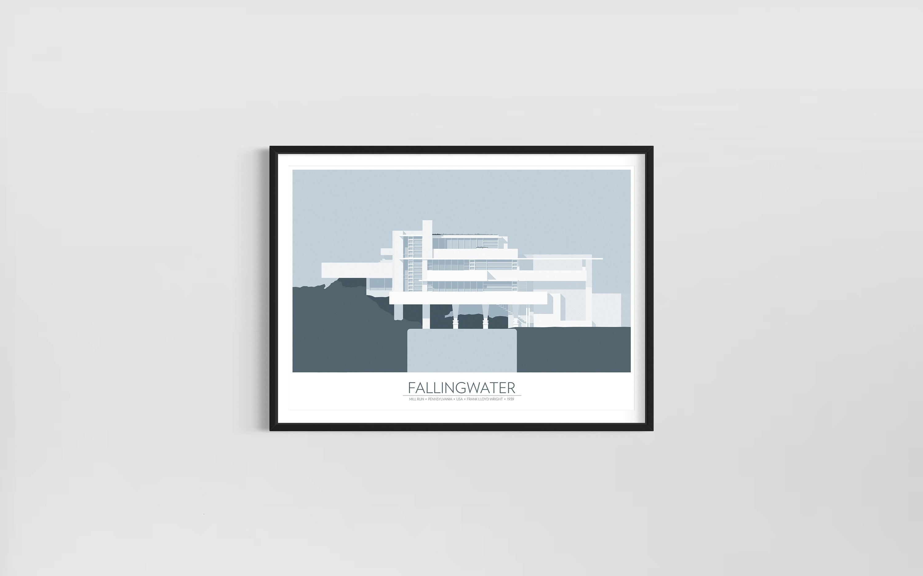 Fallingwater | Frank Lloyd Wright | Architecture Print | Digital Print ...