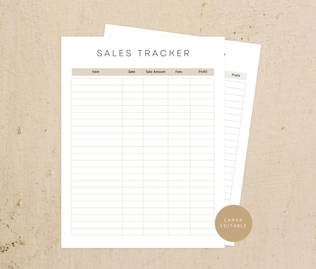 Online Sales Tracker Printable Sales Tracking Template Small - Etsy