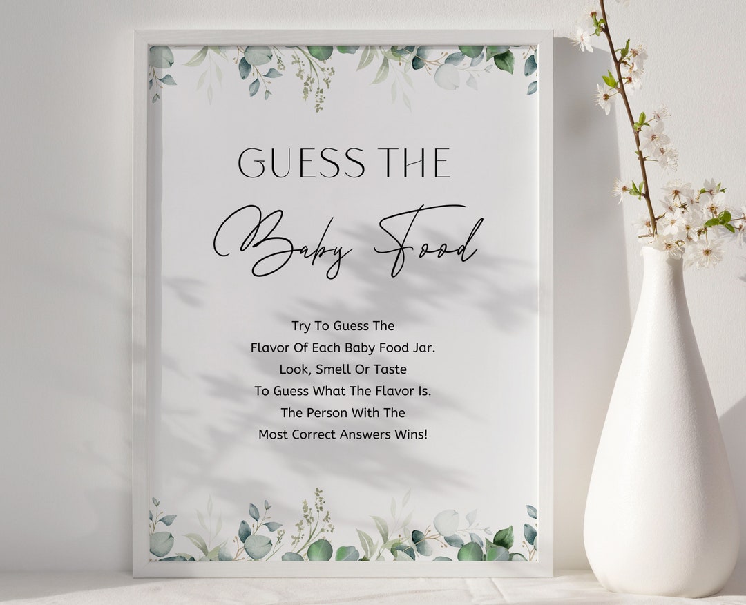 Guess the Baby Food Shower Game Sign Baby Food Tasting Game - Etsy