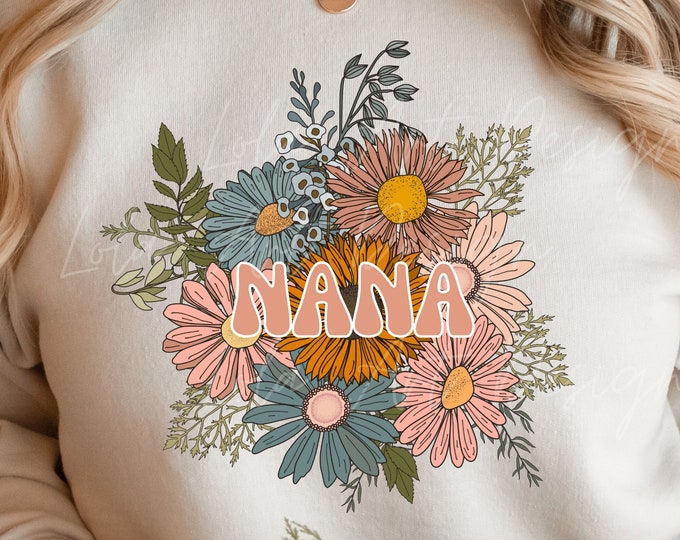 Floral Nana Png Design File for Sublimation Nana Floral Png - Etsy