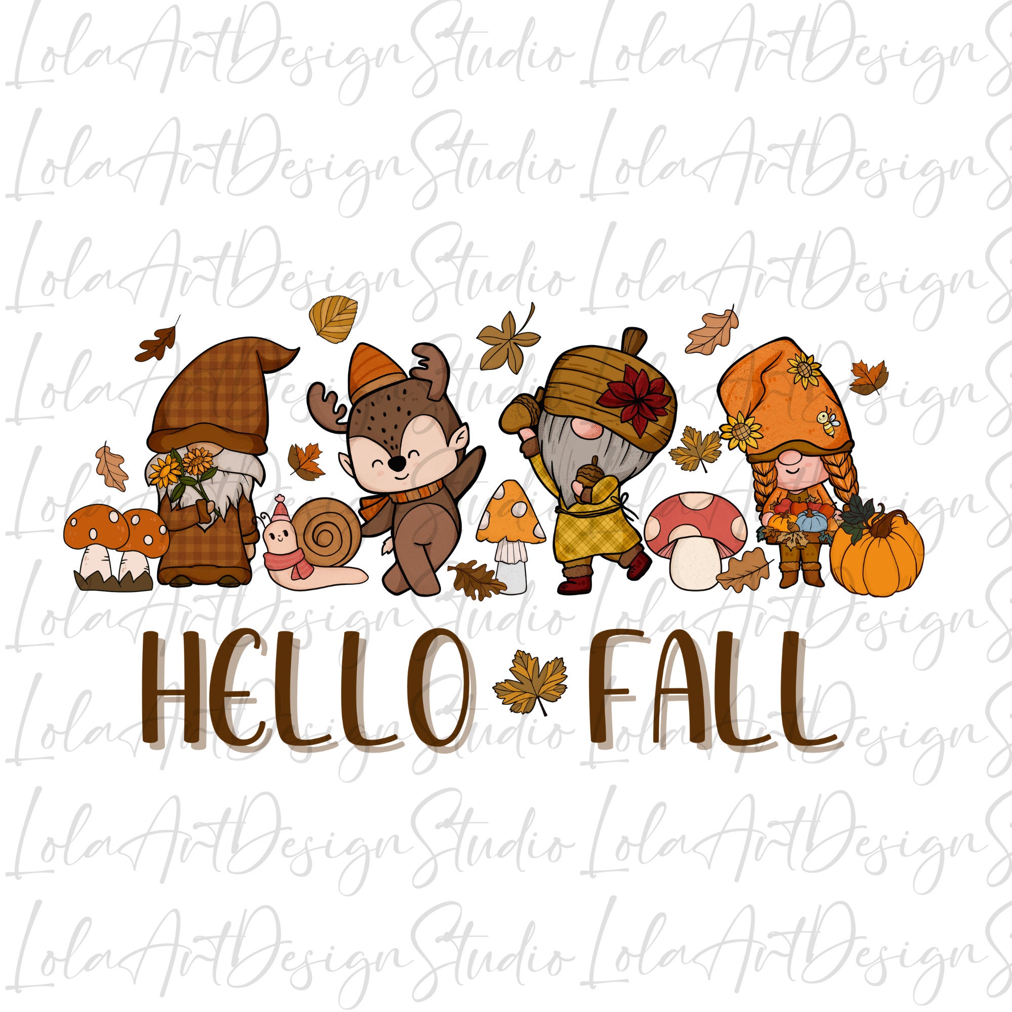 Hello Fall Cute Gnomes Png Sublimation Design, Autumn Season ...