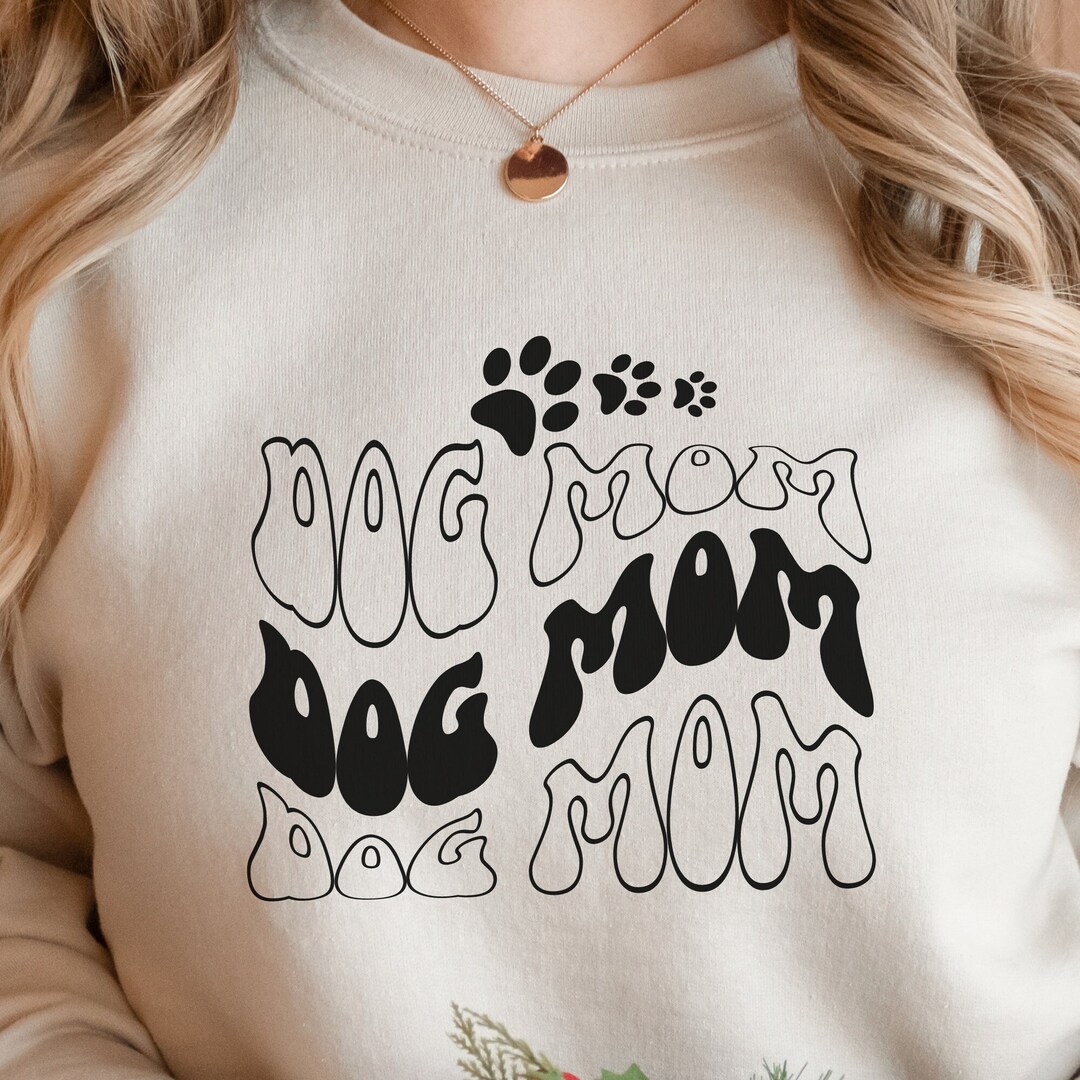 Dog Mom Svg and Png Files for Cricut, Dog Mom With Paw Svg, Dog Mom PNG ...
