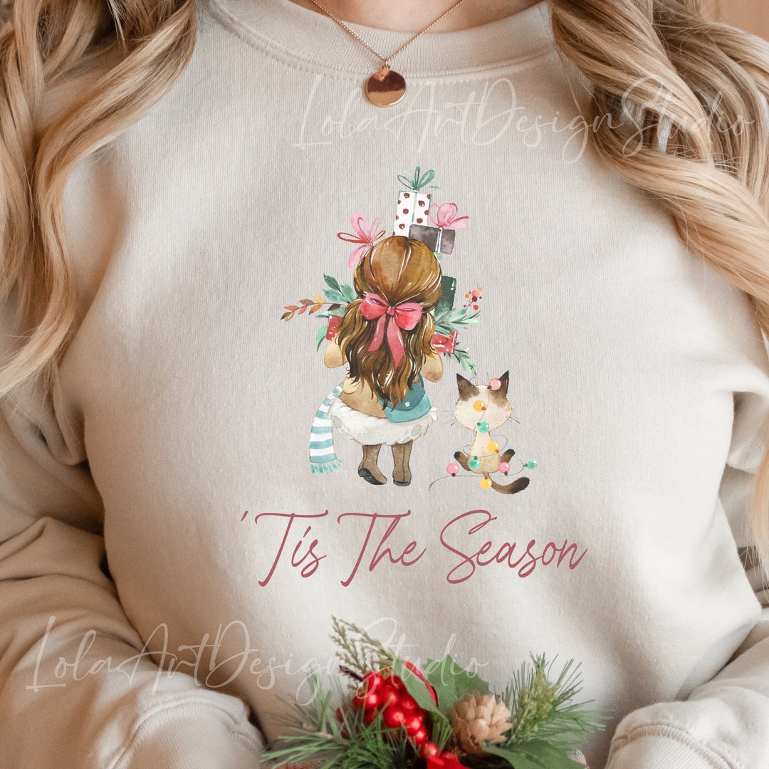 Tis the Season Christmas Png for Sublimation, Merry Christmas Png, Girl ...