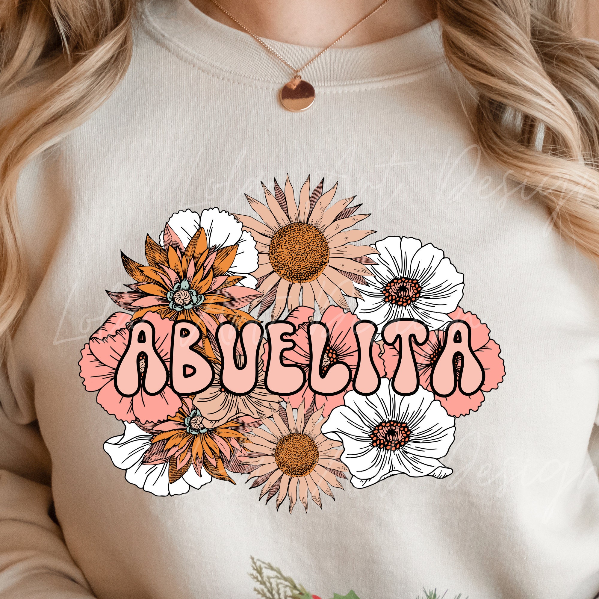 Floral Abuelita Png Design File for Sublimation, Abuela Floral Png ...