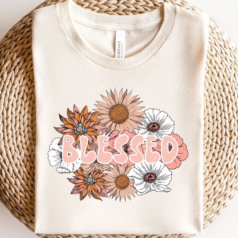Floral Blessed PNG for Sublimation Blessed Design for Tshirt - Etsy