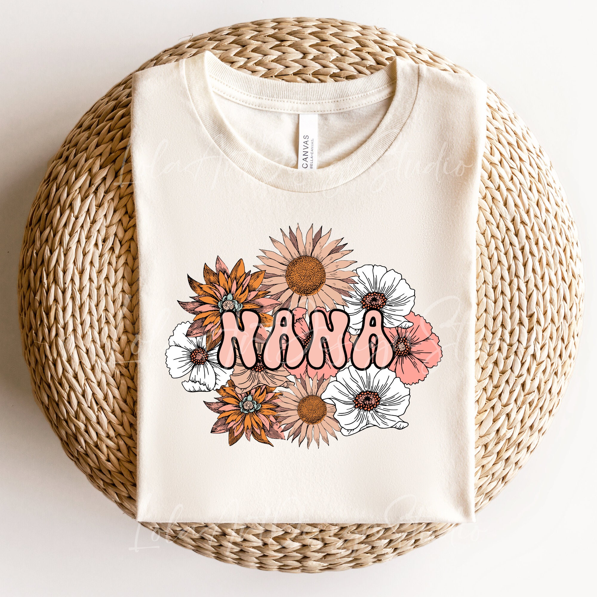 Nana Png, Nana Design File for Sublimation, Nana Floral Png, Tshirt Design Png Gift for Grandma ...