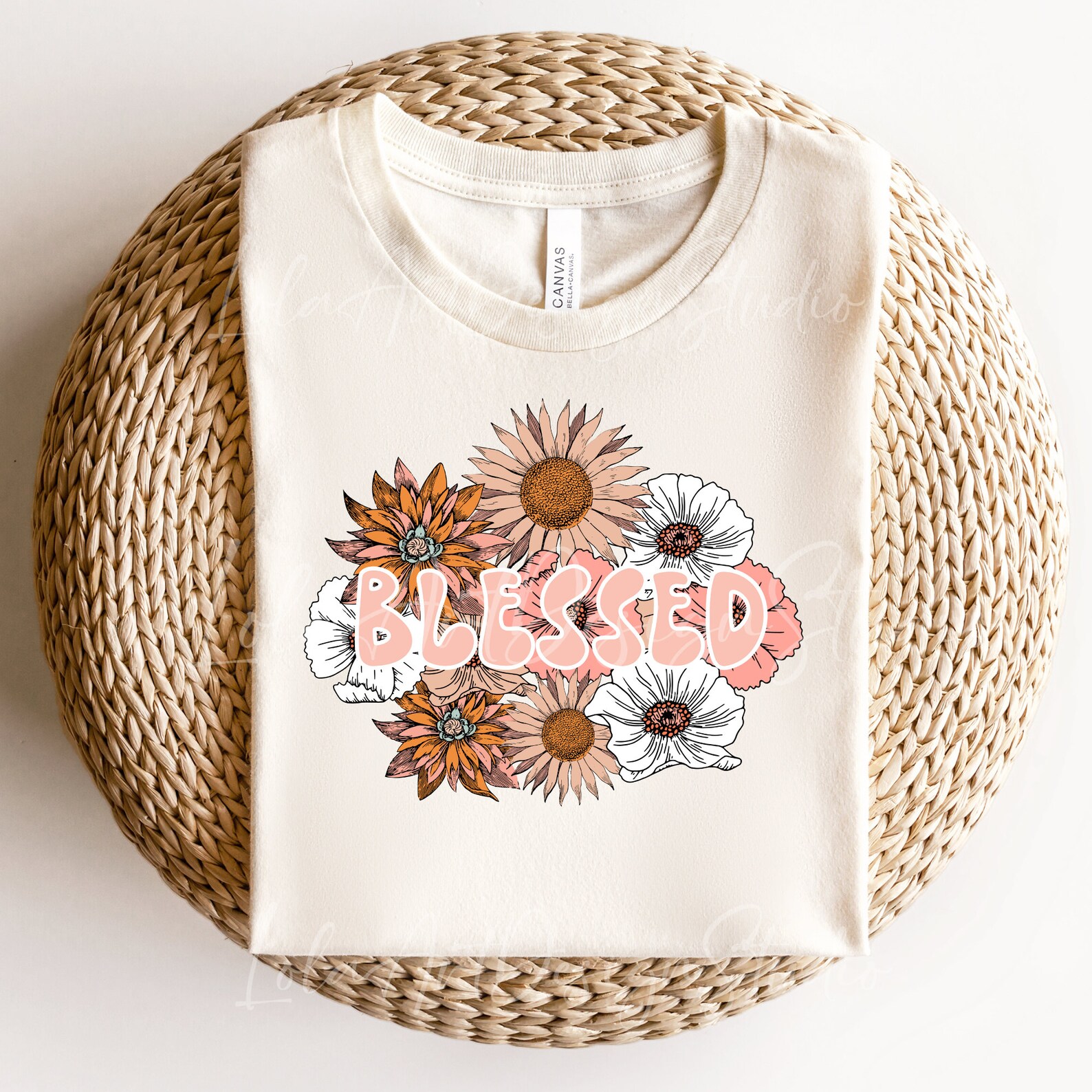 Floral Blessed PNG for Sublimation, Blessed Design for Tshirt Png ...