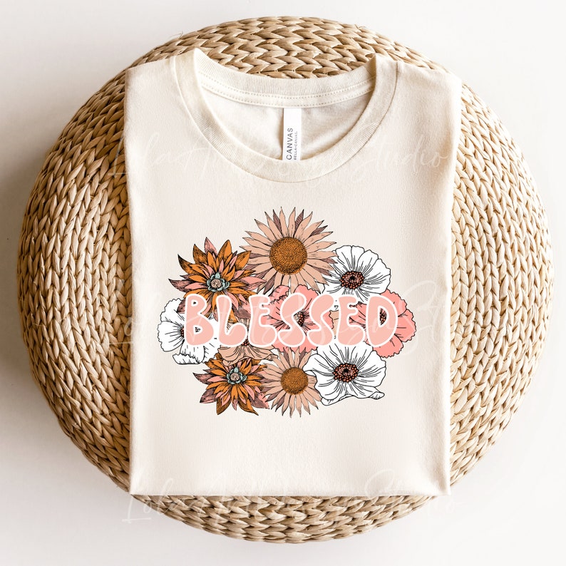 Floral Blessed PNG for Sublimation Blessed Design for Tshirt - Etsy