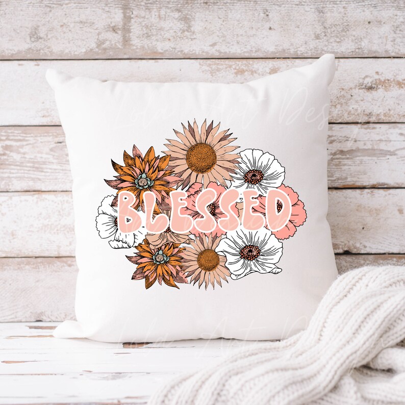 Floral Blessed PNG for Sublimation, Blessed Design for Tshirt Png ...