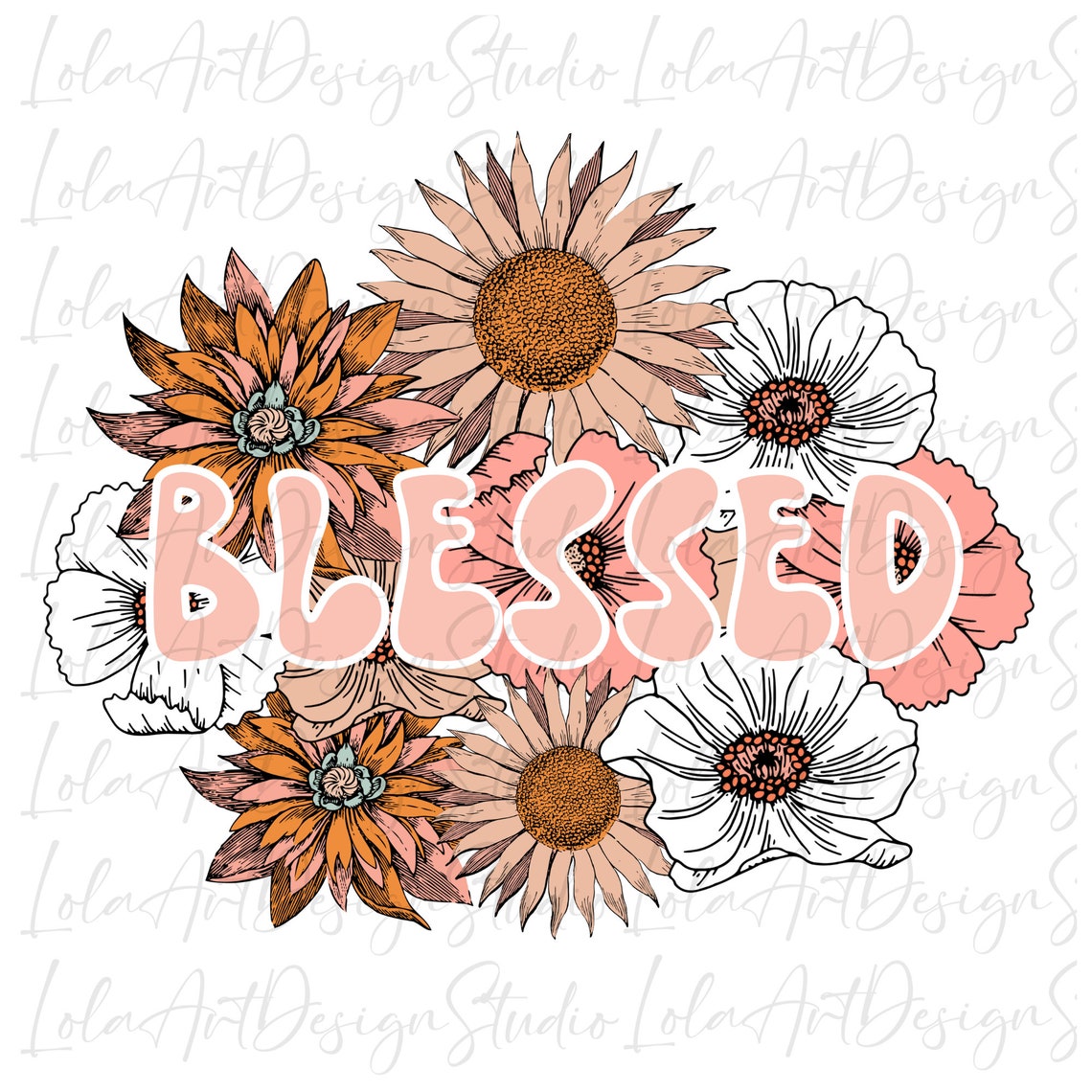 Floral Blessed PNG for Sublimation Blessed Design for Tshirt - Etsy