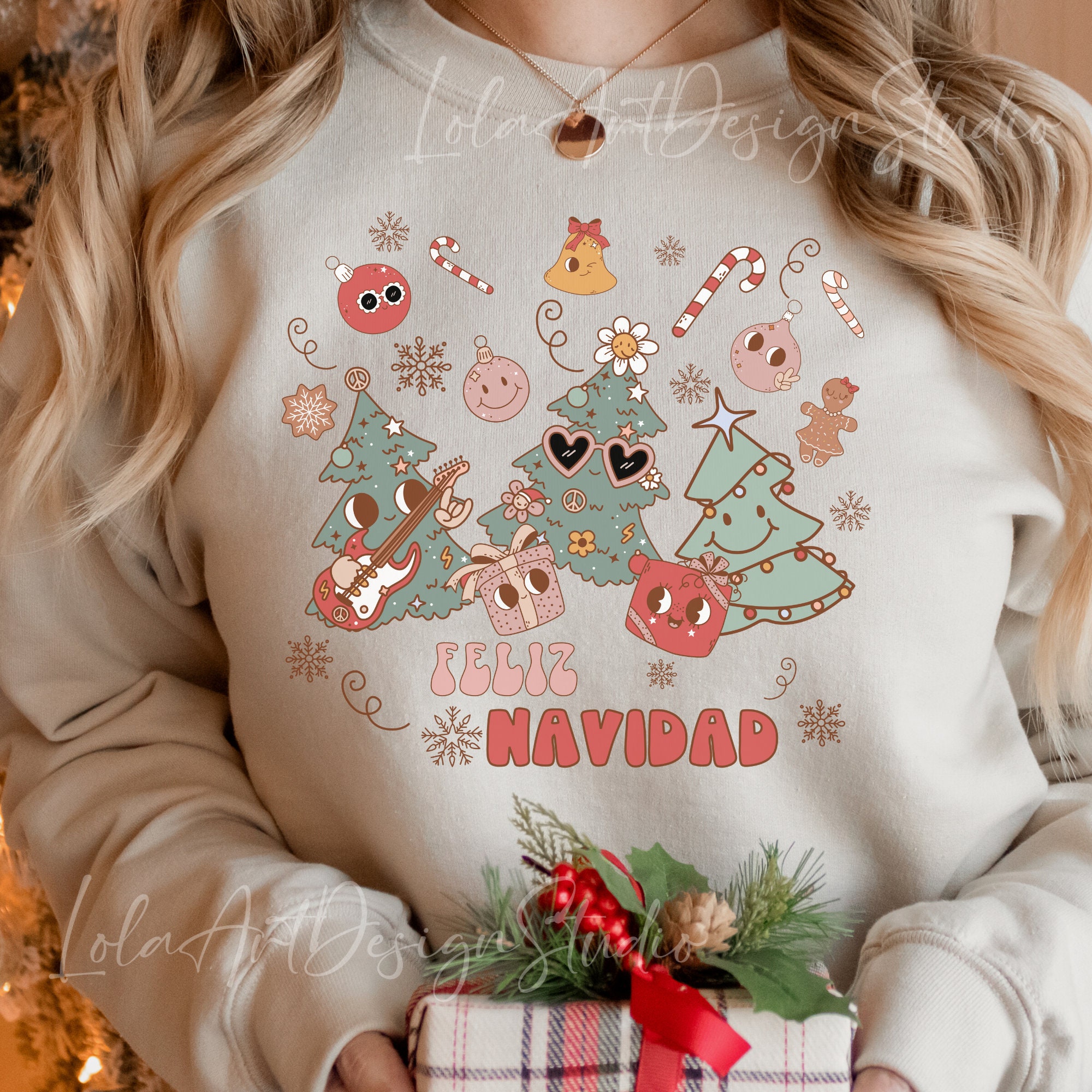 Feliz Navidad Png Bundle for Sublimation, Boho Spanish Christmas PNG ...