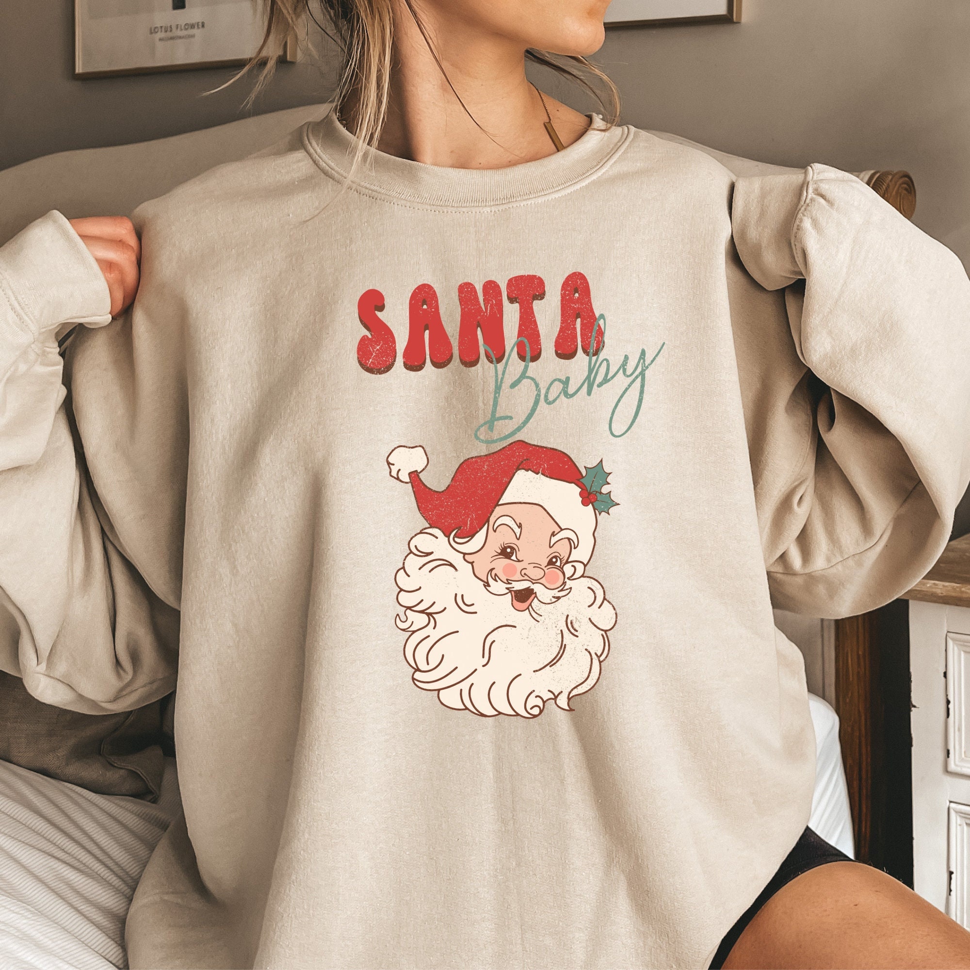 Retro Grunge Santa Baby Christmas Png Sublimation Design, Distressed ...