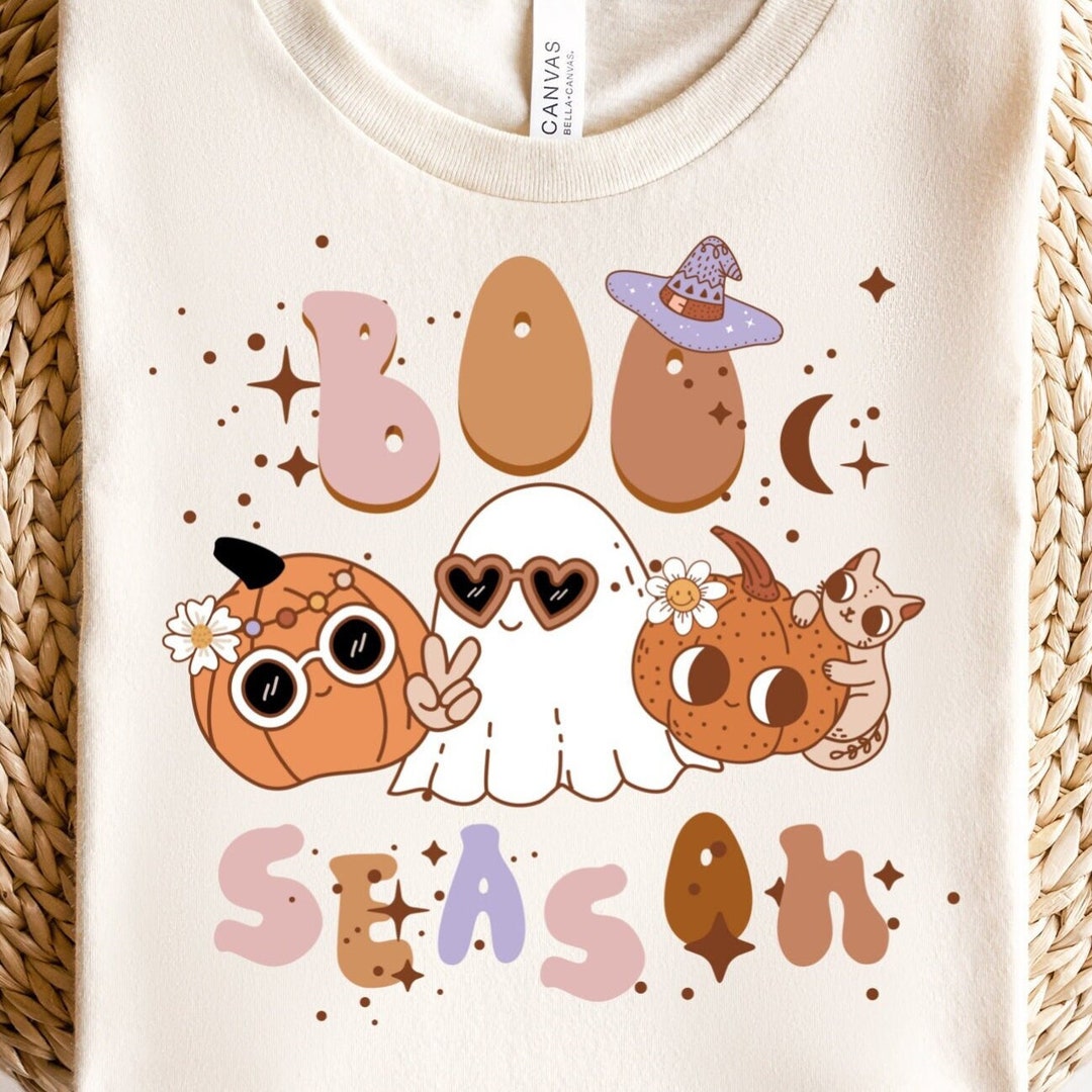 Boo Season Png, Boho Halloween Sublimation Design, Groovy Halloween PNG ...