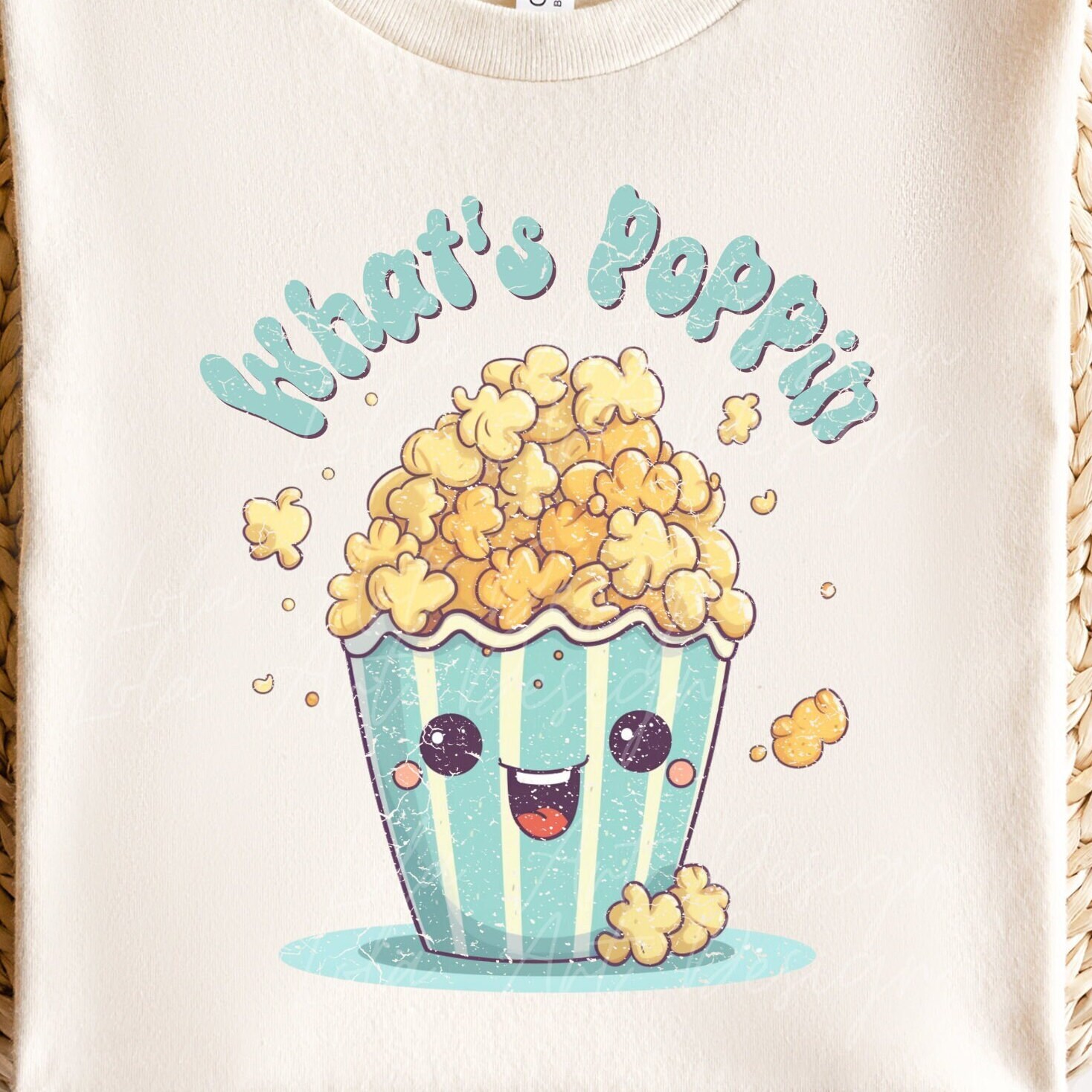 What's Poppin PNG File for Sublimation, Retro Popcorn Kawaii ...