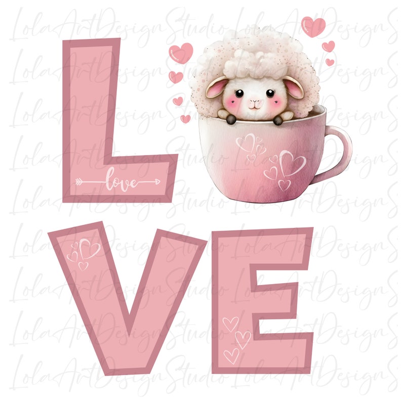 Love Sheep Valentines PNG Sublimation, Valentine's Day Sheep Pink Shirt ...