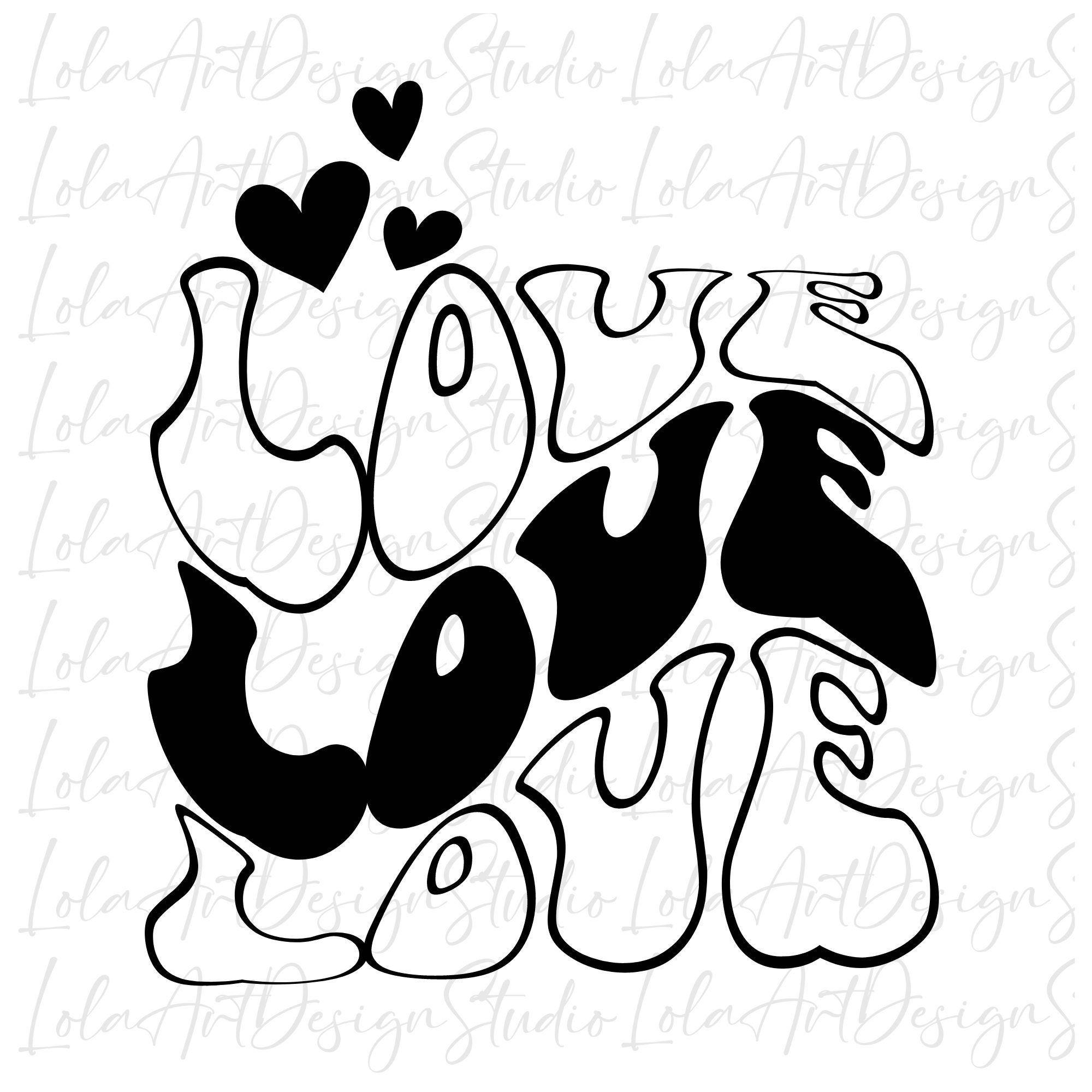 Love Svg And Png Files For Cricut Love With Hearts Svg Love Png Sublimation Love Heart Svg