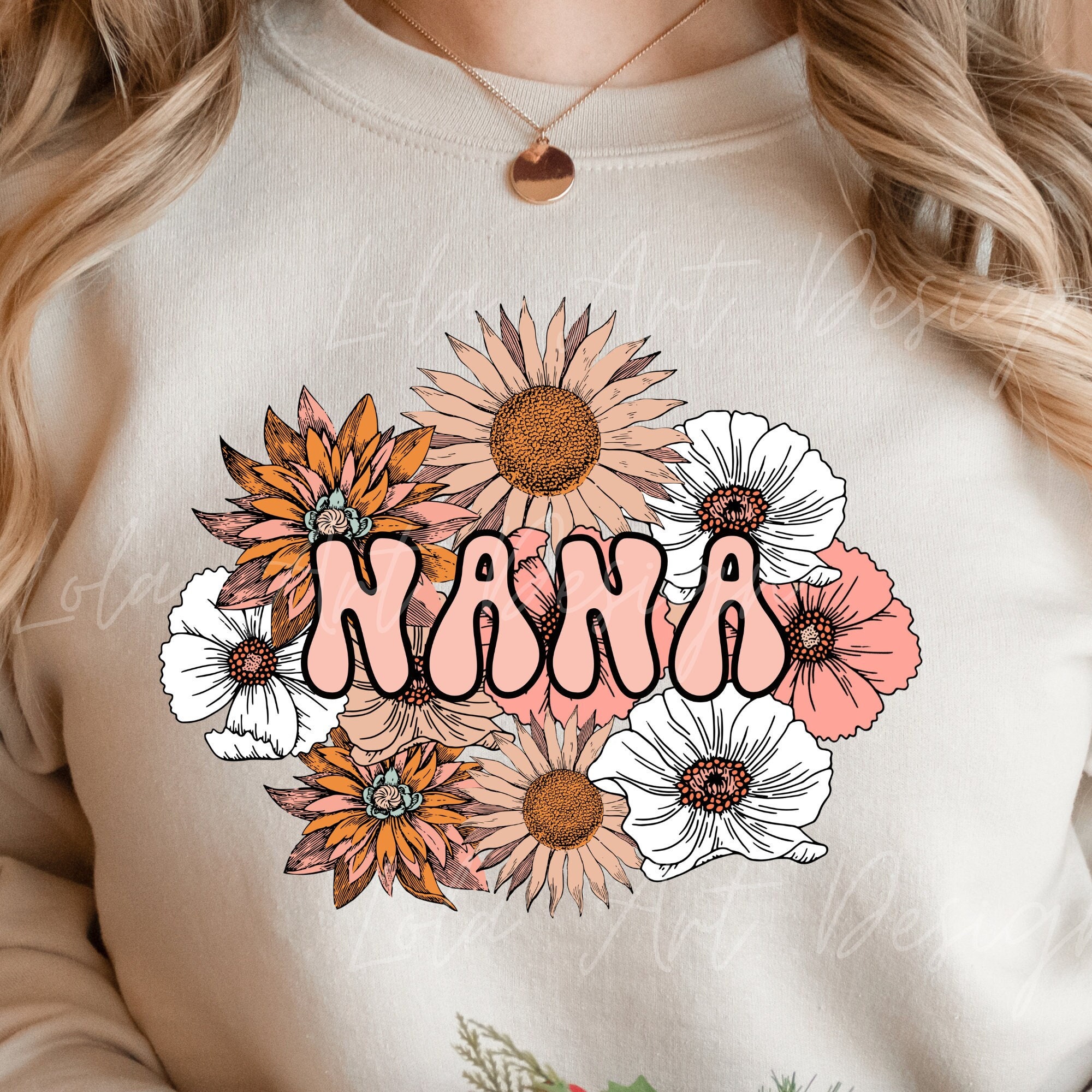 Nana Png, Nana Design File for Sublimation, Nana Floral Png, Tshirt Design Png Gift for Grandma ...