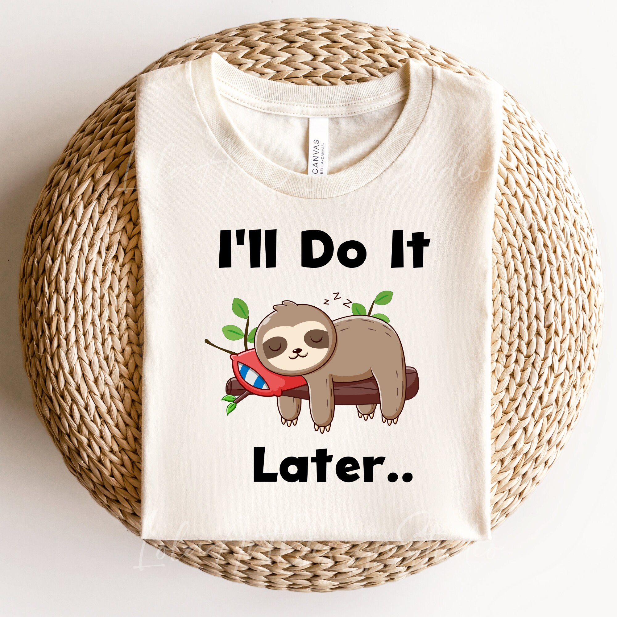 Lazy Sloth PNG Sublimation, I'll Do It Later Sloth Png, Cute Sleeping ...