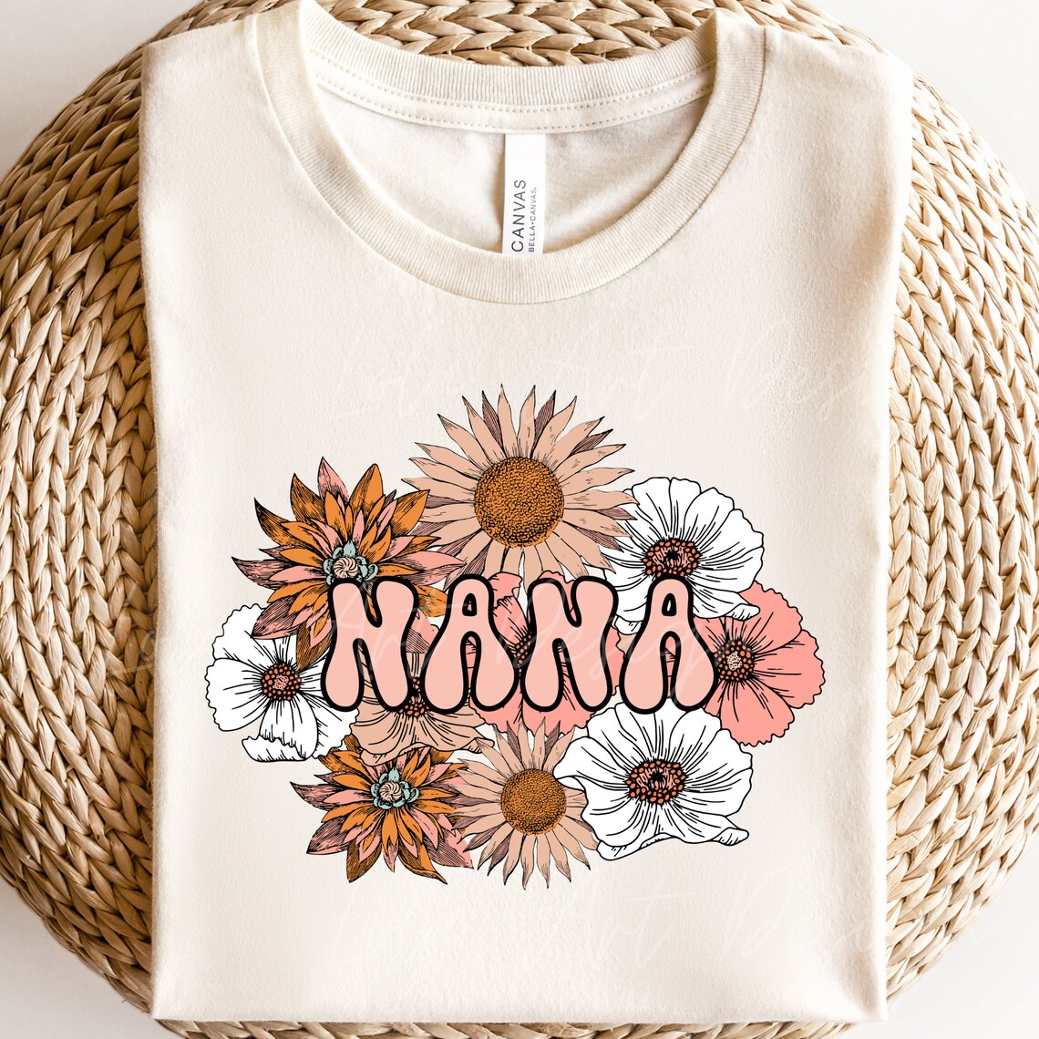 Nana Png, Nana Design File for Sublimation, Nana Floral Png, Tshirt Design Png Gift for Grandma ...