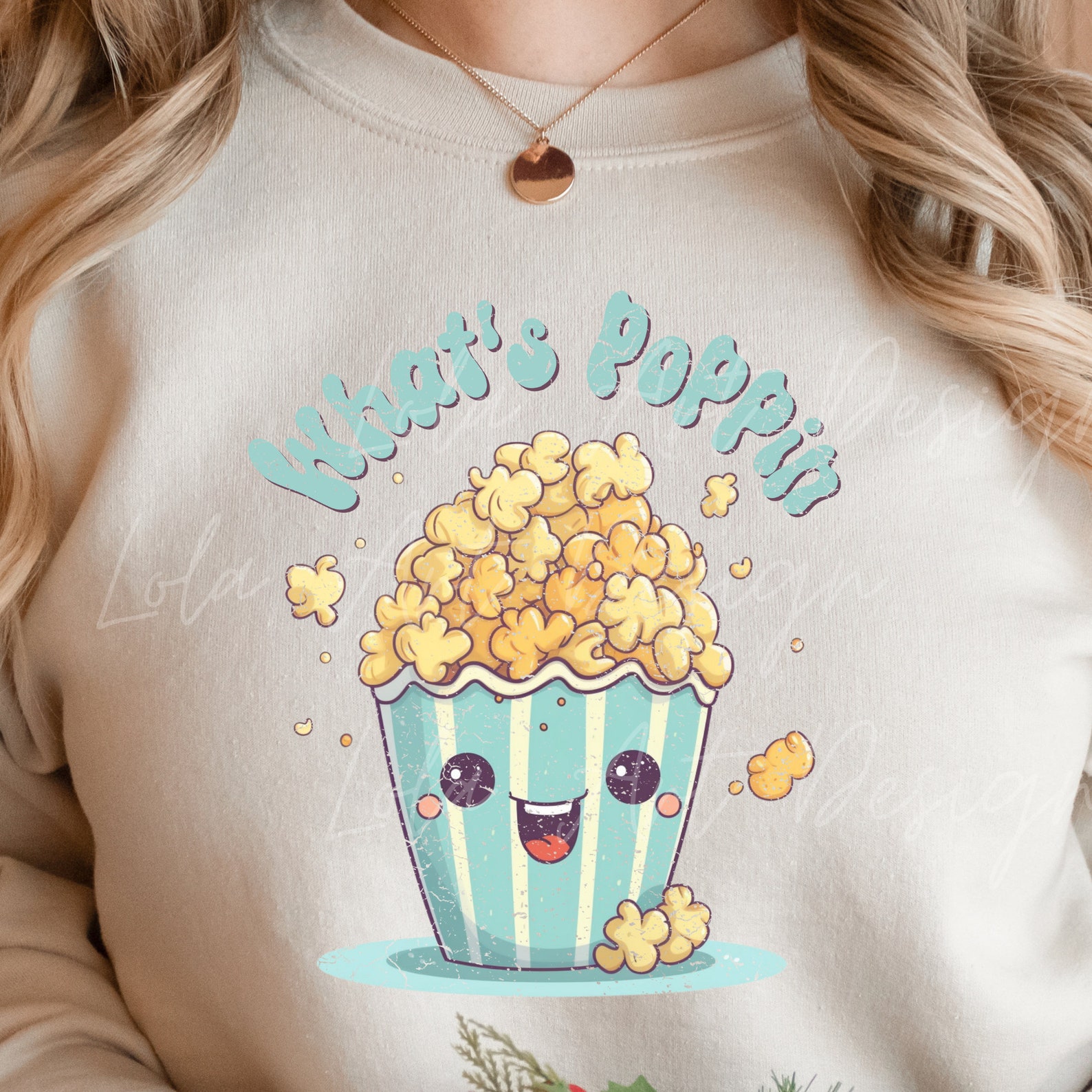 What's Poppin PNG File for Sublimation, Retro Popcorn Kawaii ...