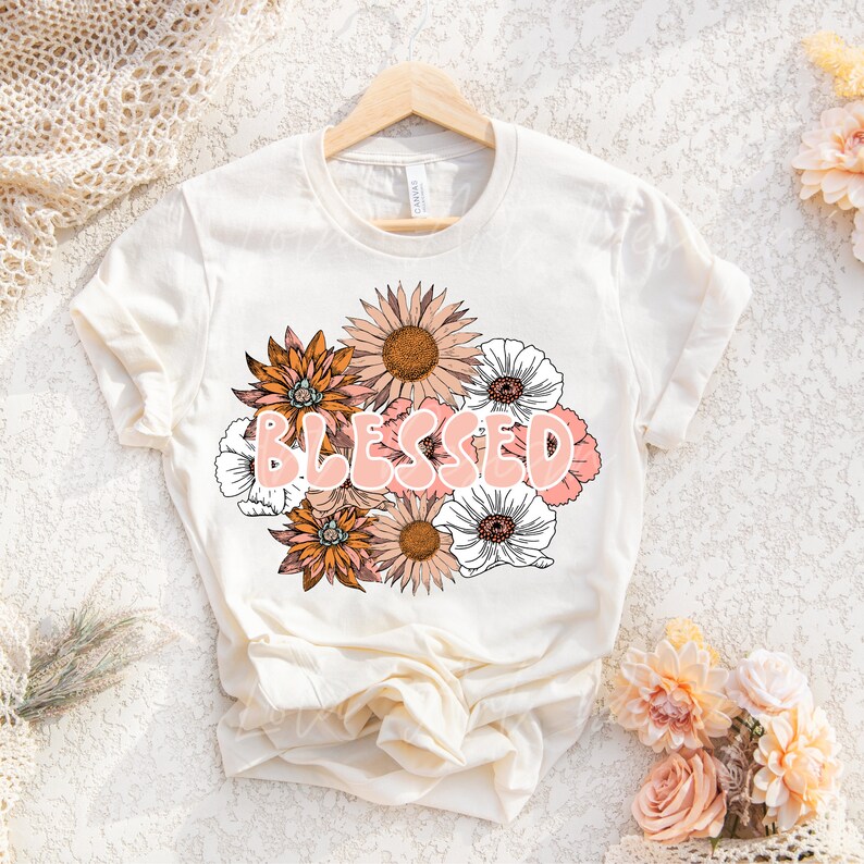 Floral Blessed PNG for Sublimation Blessed Design for Tshirt - Etsy