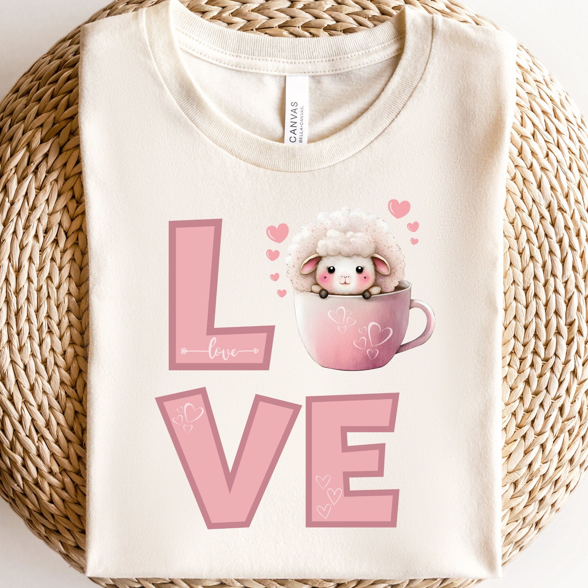 Love Sheep Valentines PNG Sublimation, Valentine's Day Sheep Pink Shirt ...