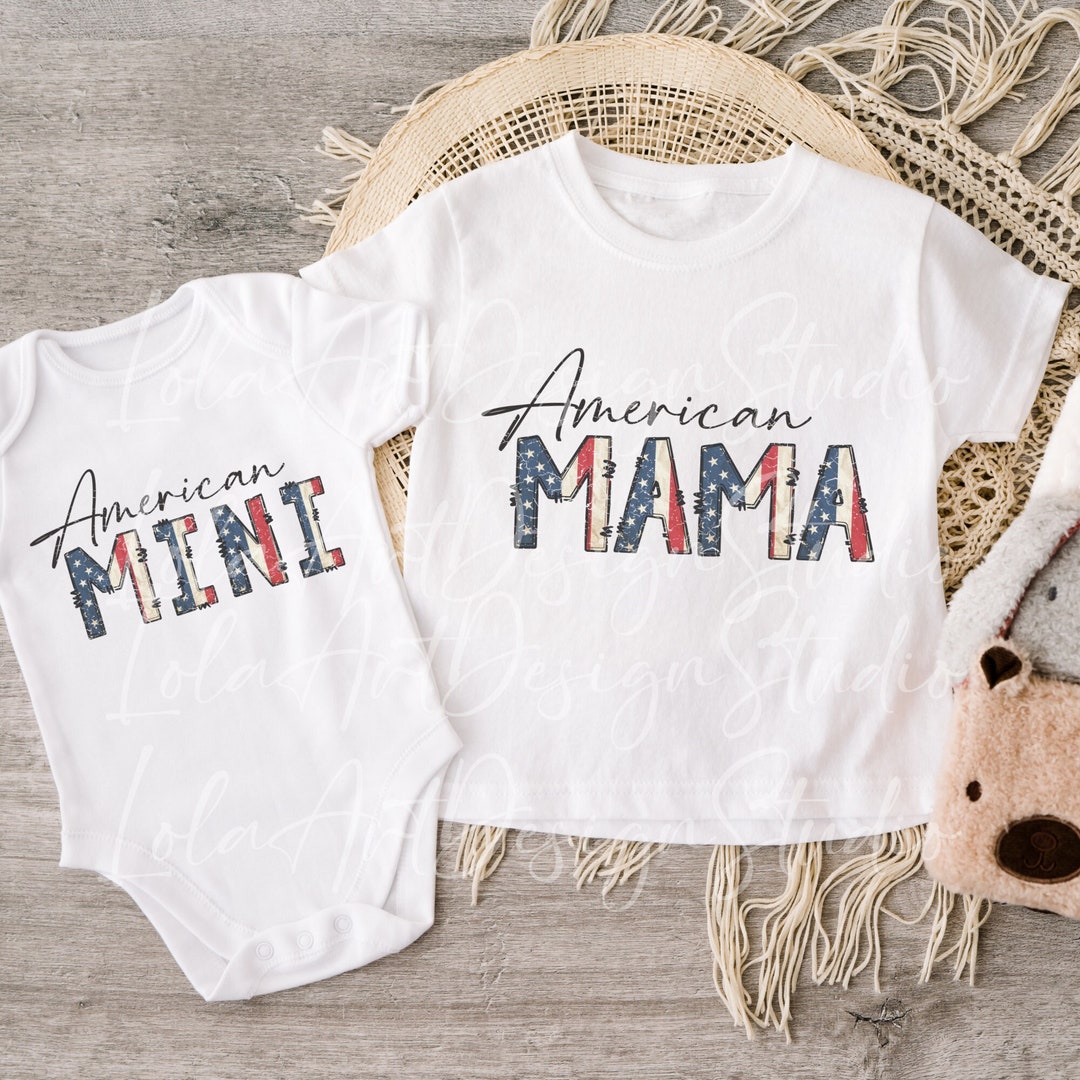 American Mama and Mini PNG Sublimation, Patriotic Mama Mini Shirt ...