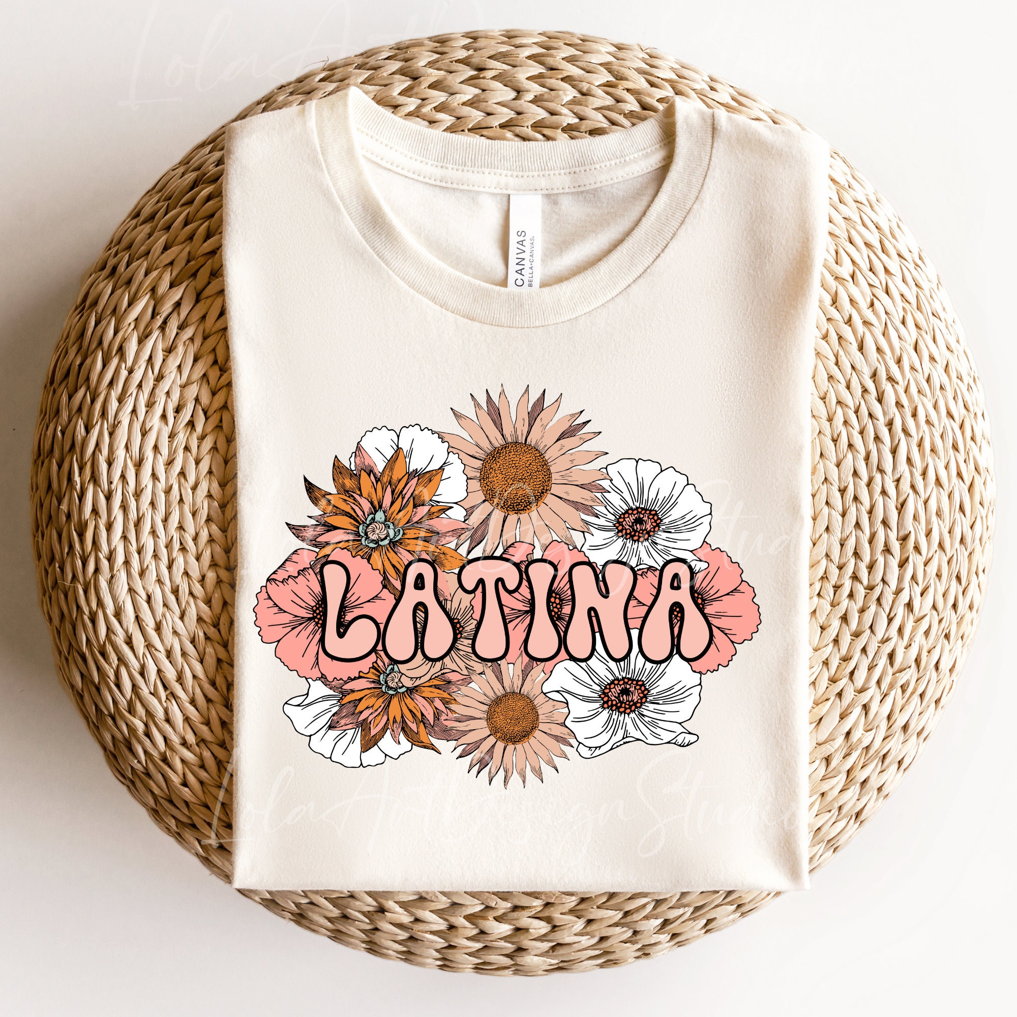 Floral Latina Png Design File for Sublimation, Latina Floral Png ...