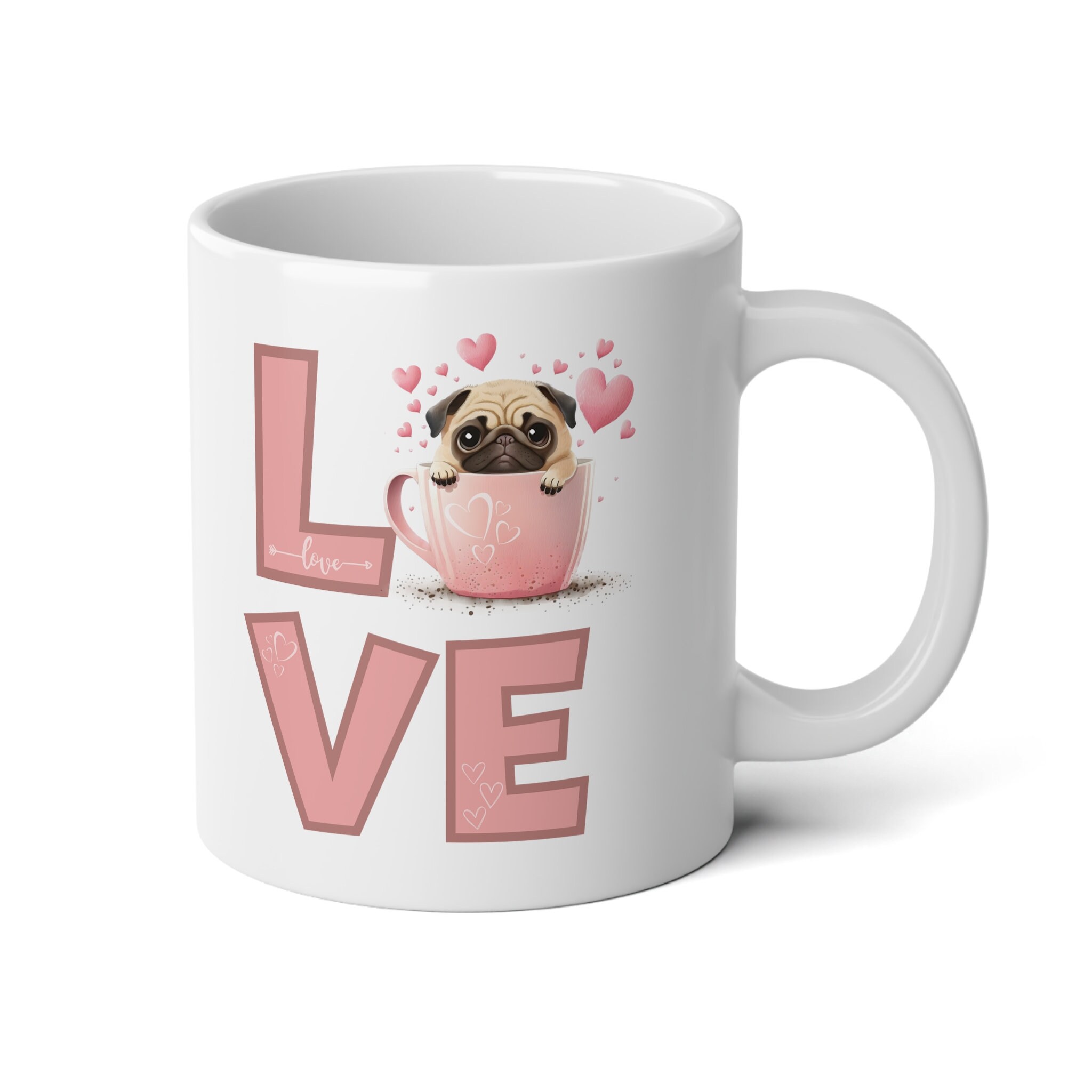 Love Pug Valentines PNG Sublimation Valentine's Day Dog - Etsy