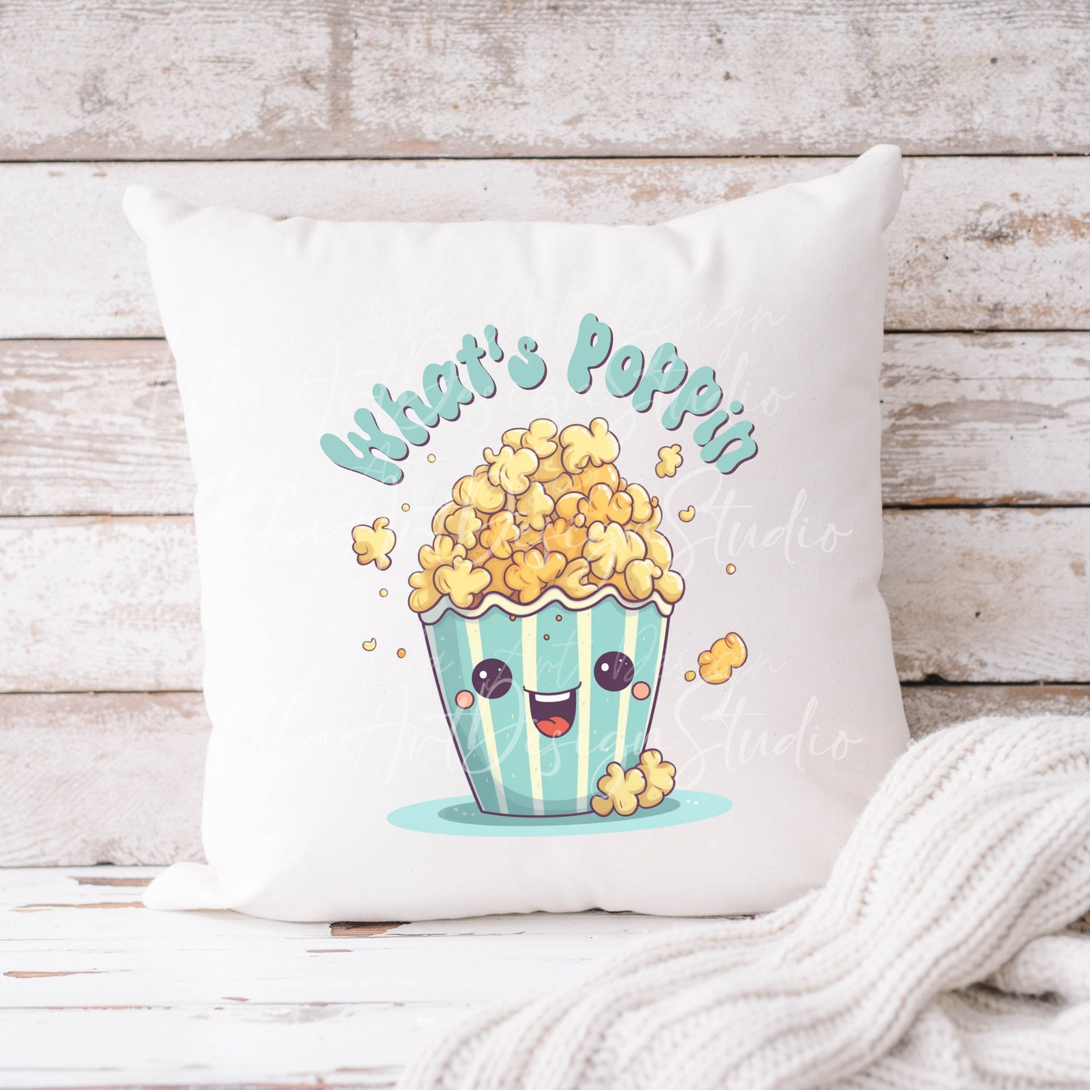 What's Poppin PNG File for Sublimation, Retro Popcorn Kawaii ...