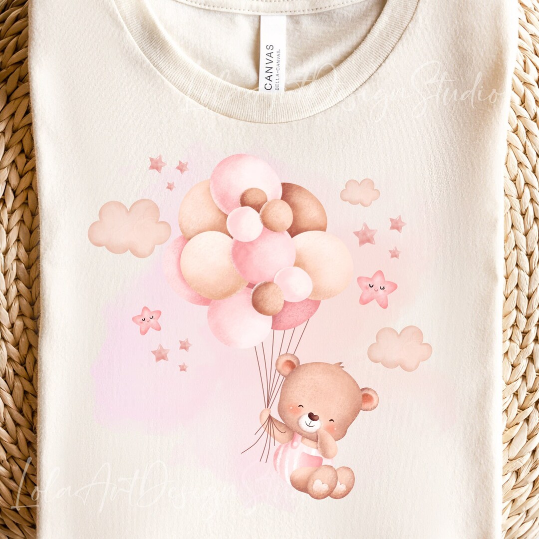Teddy Bear PNG Sublimation, Pink Teddy Bear Shirt Design, Pink Teddy ...
