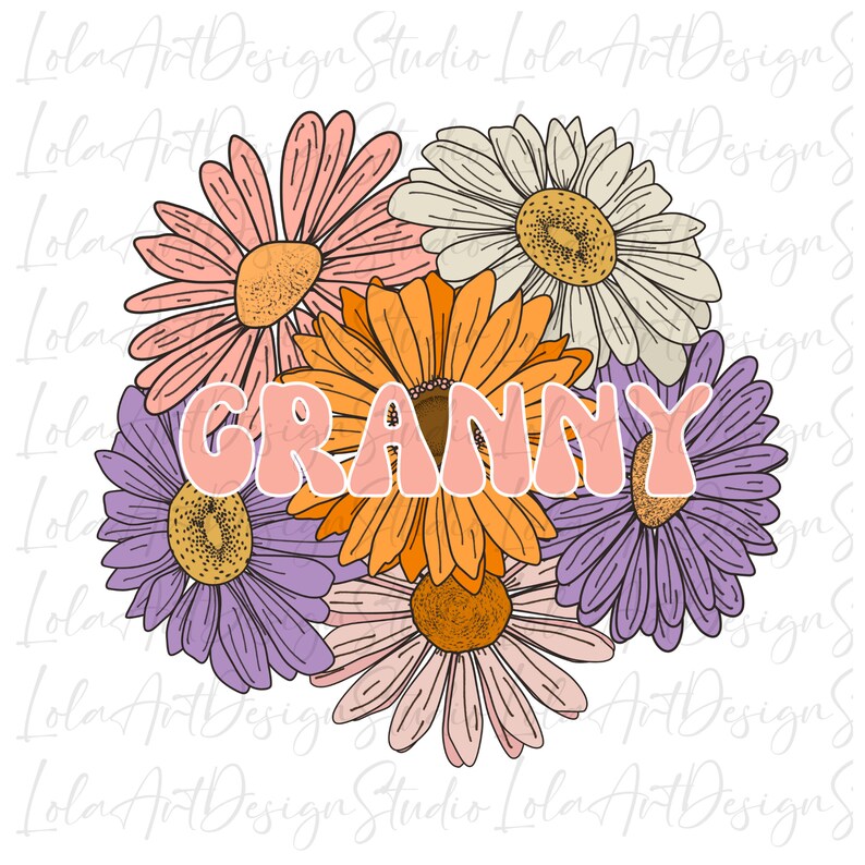 Granny PNG for Sublimation, Boho Granny Shirt Design Png, Daisy Retro Grandma Sublimation ...