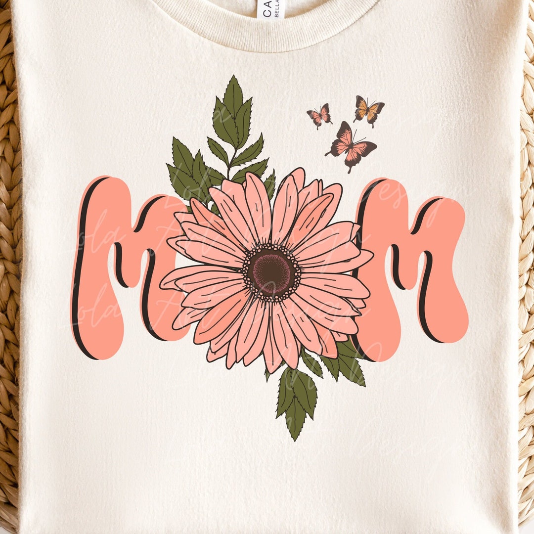 Mom PNG for Sublimation, Coral Flower Mom Shirt Designs Png ,mom ...