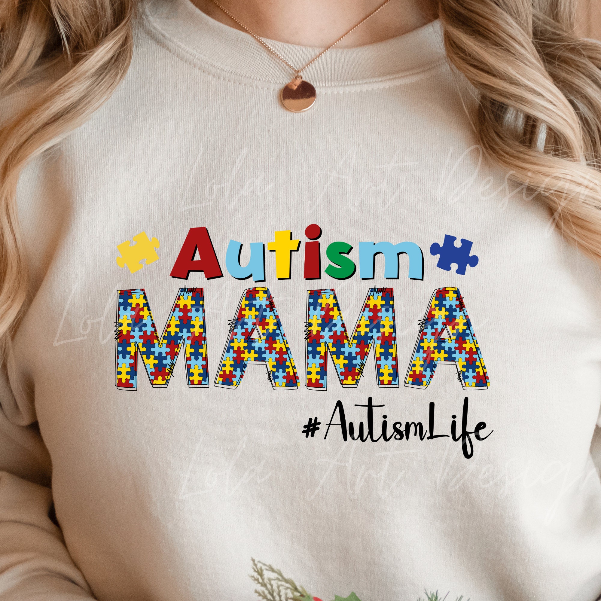 Autism Mama Png Sublimation Design Download, Autism Awareness Png ...