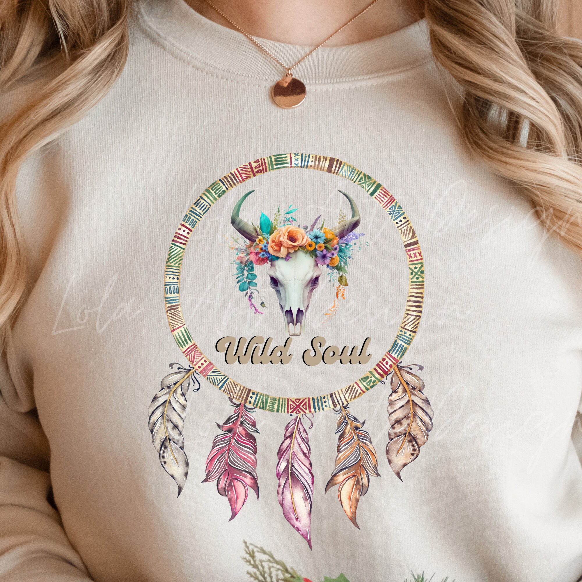 Wild Soul Bull Skull PNG File for Sublimation Printing, Dream Catcher ...