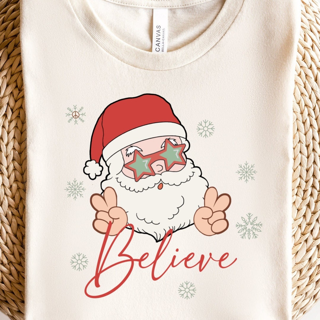 Retro Hippie Santa Believe Christmas Png Sublimation Design, Santa ...