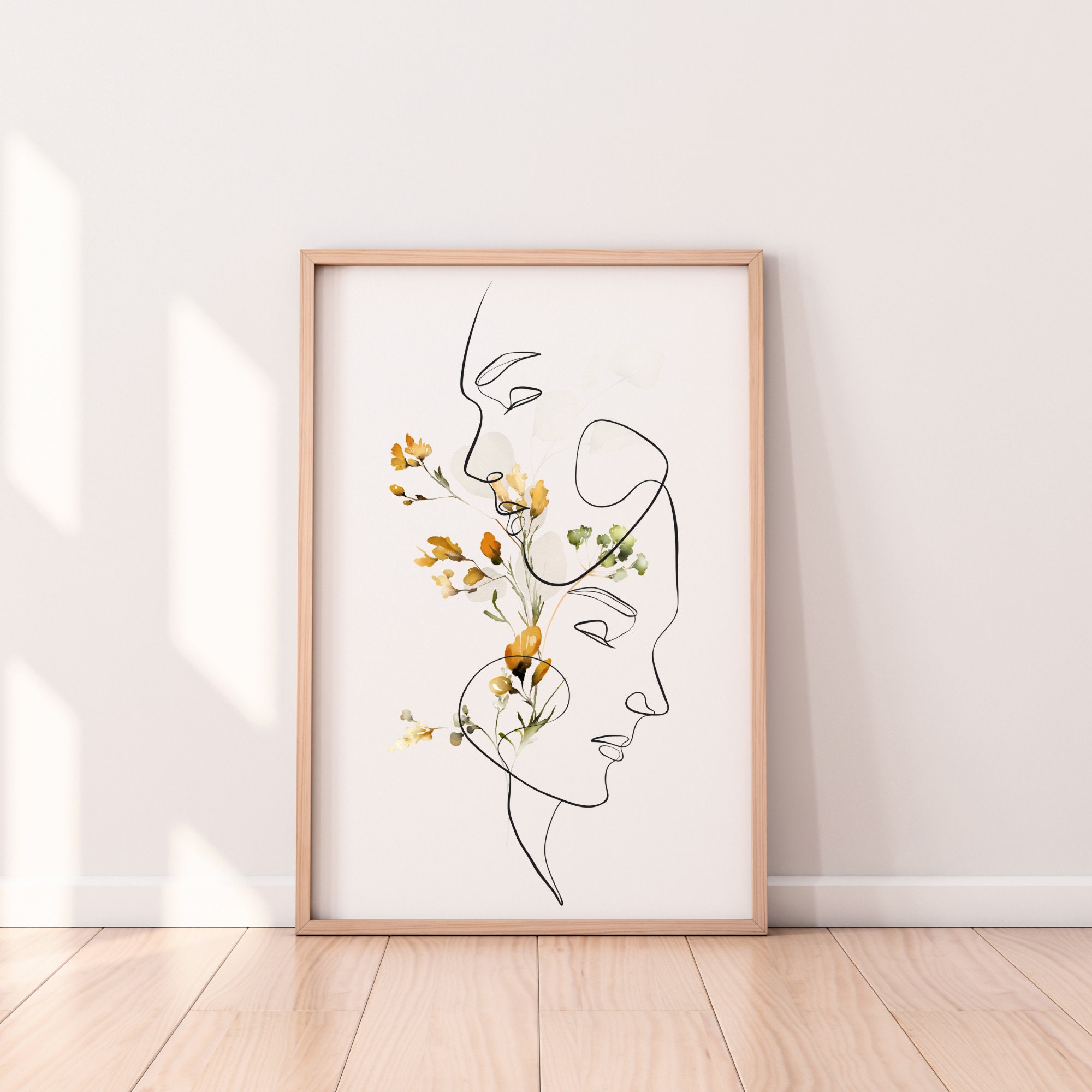 One Line Drawing Couple Wall Art Single Line Romantic Set of - Etsy