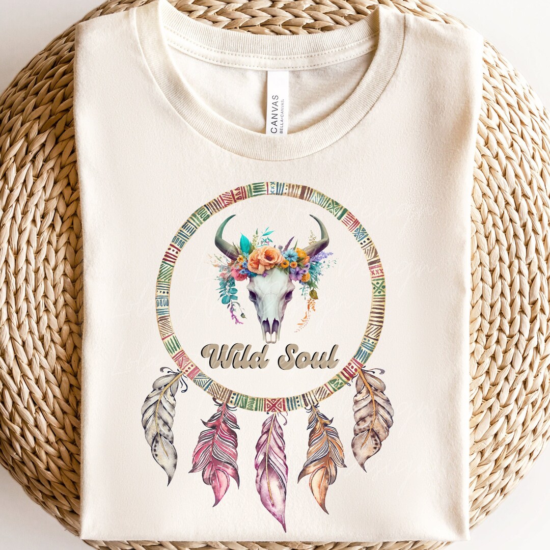 Wild Soul Bull Skull PNG File for Sublimation Printing, Dream Catcher ...