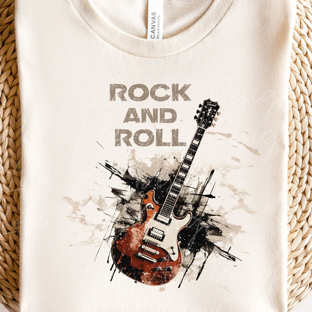 Rock and Roll Guitar PNG Sublimation Design, Retro 90s Grunge Tshirt ...