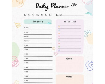 Cute Daily To-do List, Cute Daily Schedule Planner, Digital Download ...