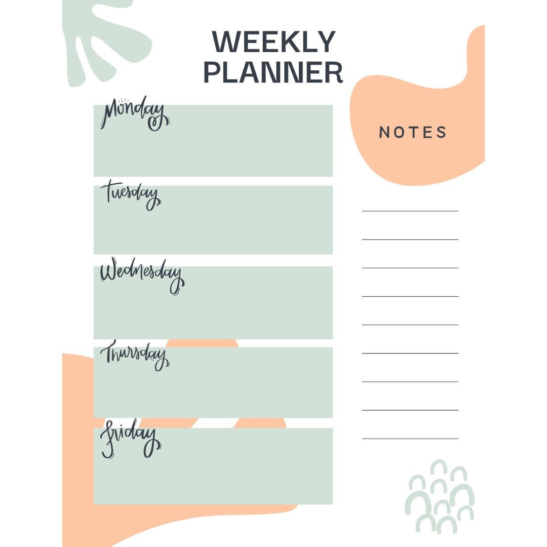 Minimalistic Boho Theme Planner, Digital Planner Page, Weekly Planner ...