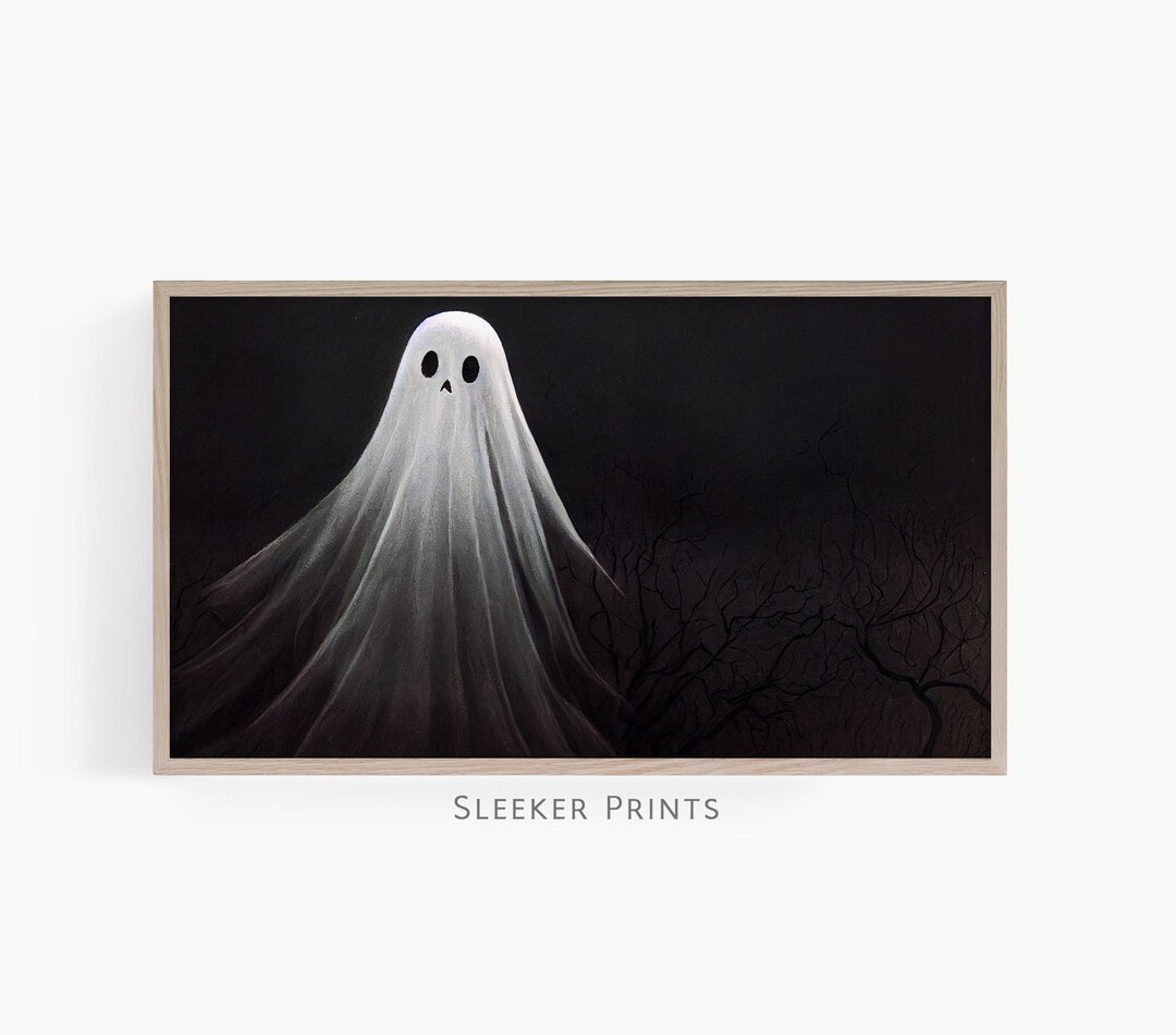 Halloween Ghost Frame Tv Art, Samsung Frame Tv Halloween Decor, Cute ...