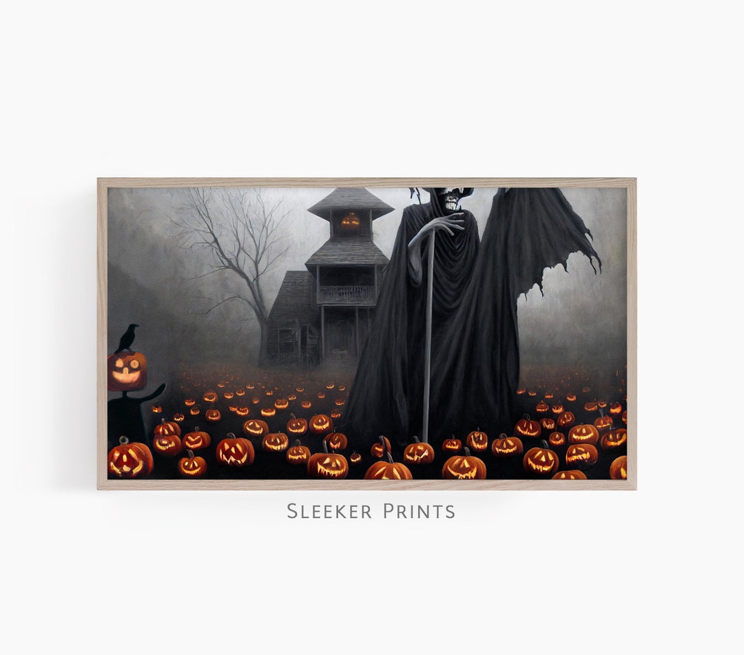 Grim Reaper Frame Tv Art, Spooky Halloween Frame Tv Art, Creepy Frame ...