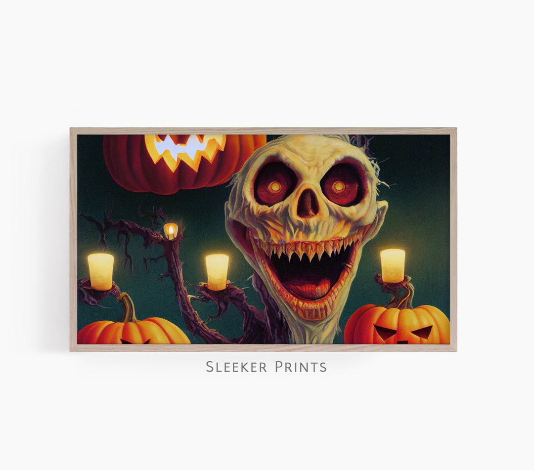 Scary Halloween Monster for Samsung Frame Art, Spooky Painting Frame Tv ...