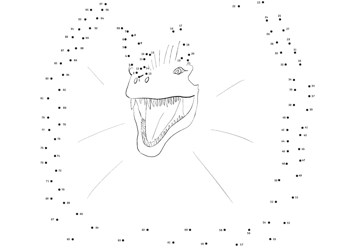 Connect the Dots Dinosaurs , Color and Connect, Connect Dots Dino ...