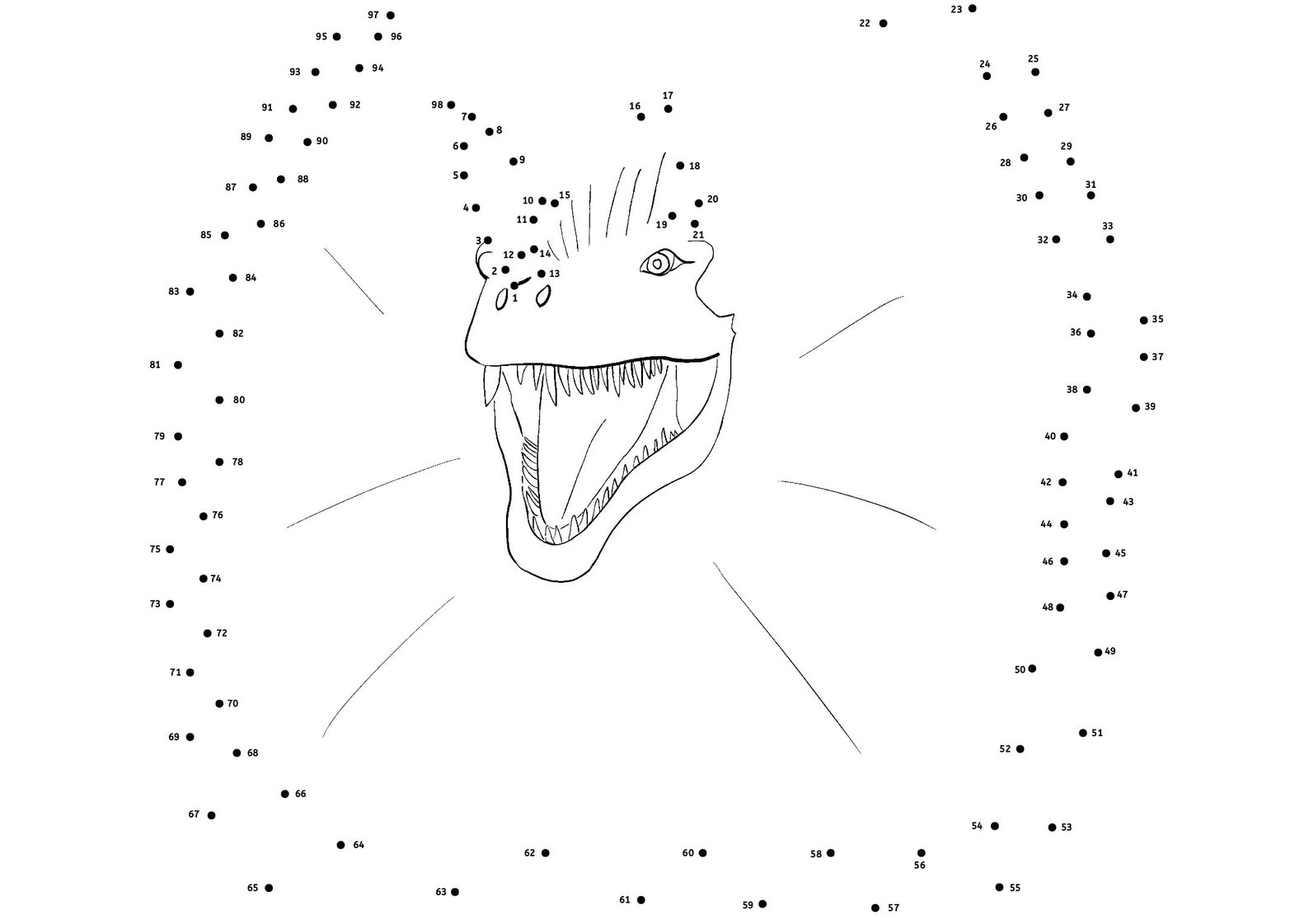 Connect the Dots Dinosaurs , Color and Connect, Connect Dots Dino ...