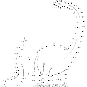 Connect the Dots Dinosaurs , Color and Connect, Connect Dots Dino ...