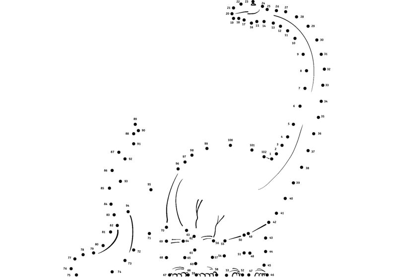 Connect the Dots Dinosaurs , Color and Connect, Connect Dots Dino ...